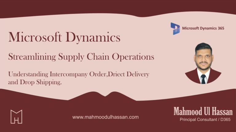 Microsoft Dynamics Supply Chain Management – Mahmood Ul Hassan