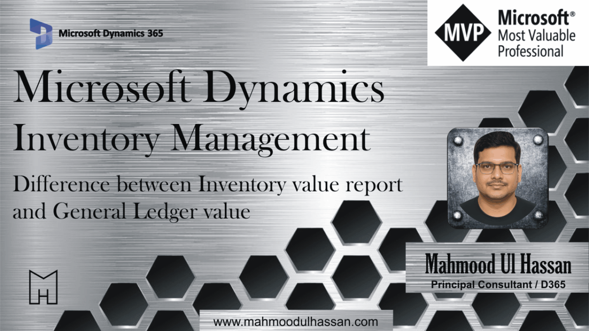 Difference between Inventory Value Report and General Ledger Value ...