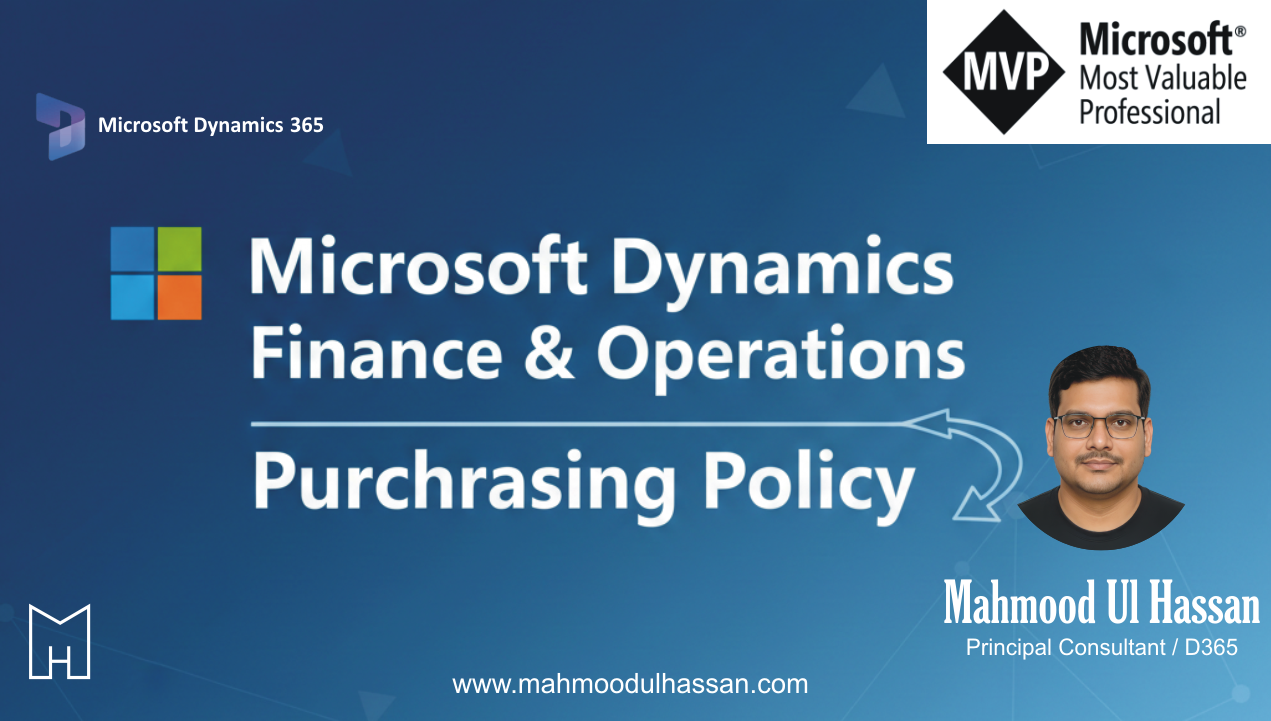 Microsoft Dynamics 365 Purchasing Policy – My Takeaways (Based on few ...